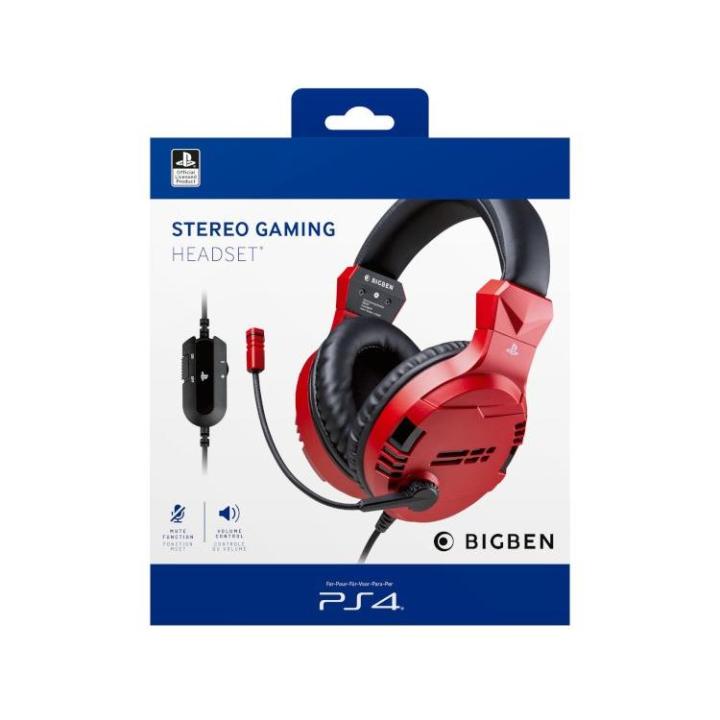 BIGBEN STEREO GAMING HEADSET ROJO (PS4) (OFFICIAL) | Miravia