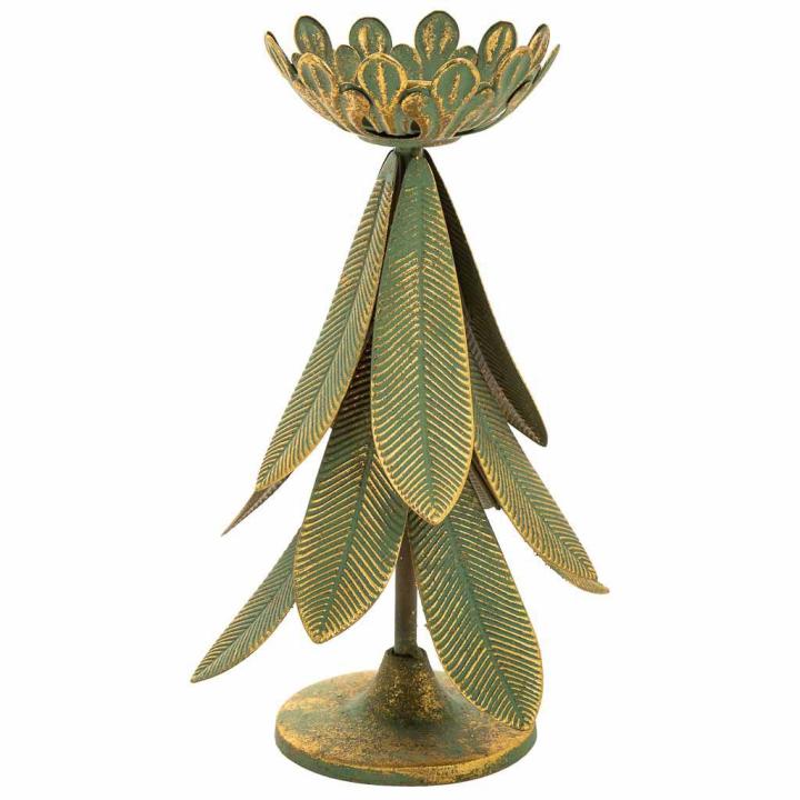 Candelabro de Metal Dorado 21.5x21.5x31.5h Cm - Pieza Elegante | Miravia