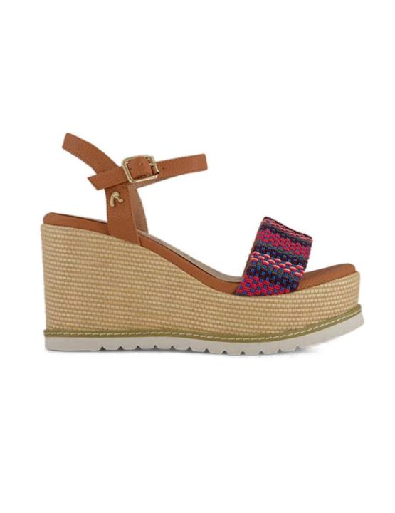 Cuña Replay Shady block camel de esparto para mujer | Miravia
