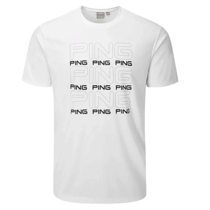 PING - Ping Logo Tee Camisa de golf P03532 Blanco 002 Diseñada para ...