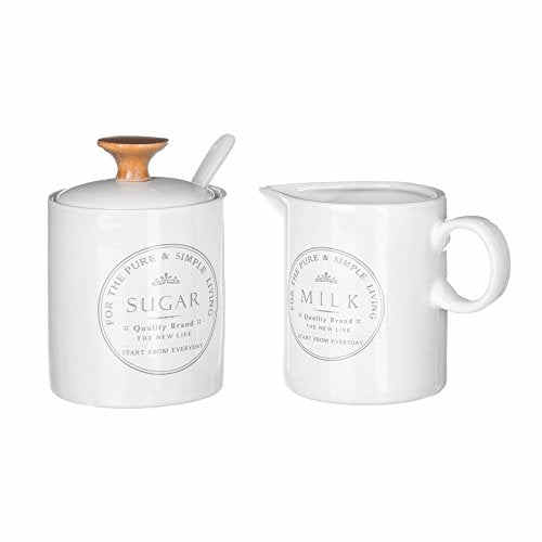 Set azucarero con cucharilla y jarrita blanco- DAMDAM GO | Miravia