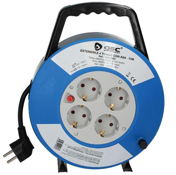 ALARGADOR EXTENSIBLE 4 TOMAS CON/SIN ASA - DE 5 A 15 METROS - 3x1.5mm ...