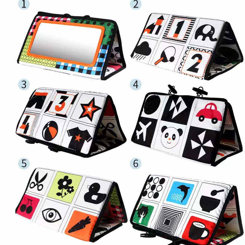 Sit and See Safari Floor Mirror: High Contrast Newborn Baby Toys for 0 ...