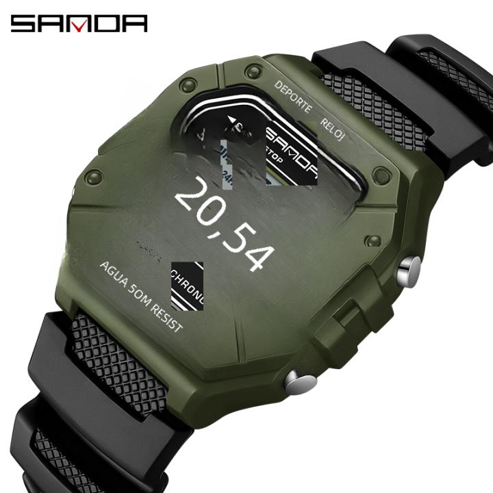 SANDA-reloj deportivo resistente al agua para hombre, cronógrafo ...