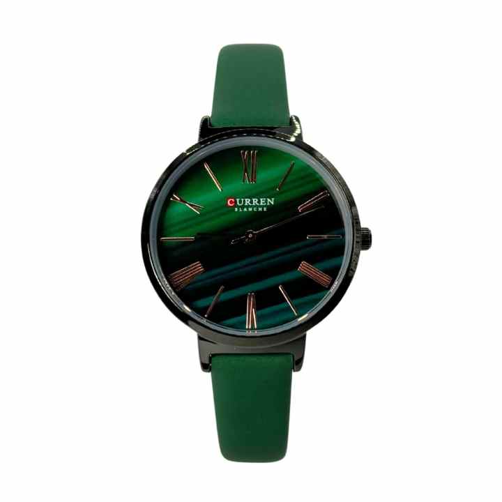 Curren reloj 9076 Cuero correa Mujer Verde Aleación | Miravia