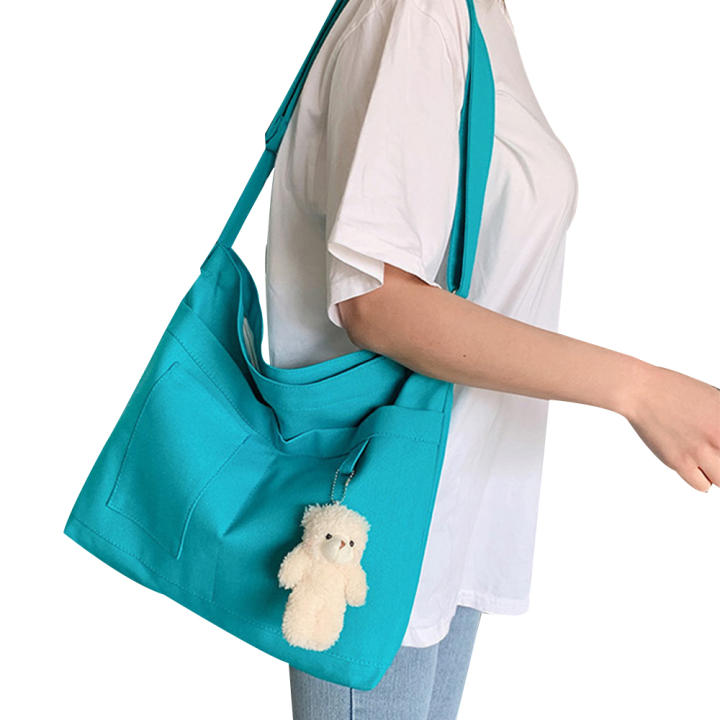 Solid color bag Leisure women's bag Large capacity shoulder bag ...