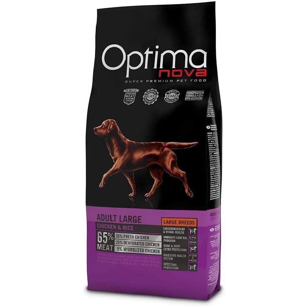 Pienso para Perros Optima Nova Adult Large Pollo Arroz 12 Kg. | Miravia