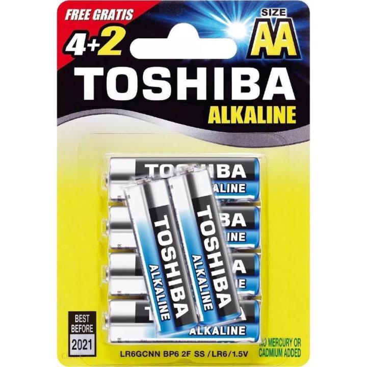 Alkaline battery toshiba lr6gcnp bp6 2f (4+2 pcs) | Miravia