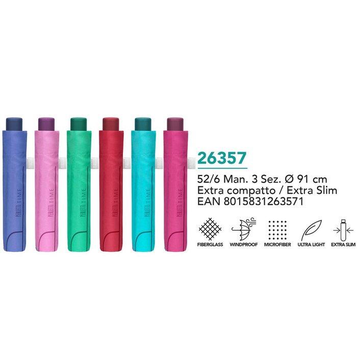 PARAGUAS MUJER PLEGABLE 52/6 MANUAL SLIM COLORES LISOS SURT PERLETTI ...