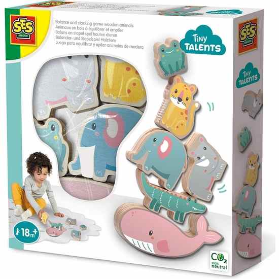 SES TINY TALENTS JUEGO DE EQUILIBRIO APILABLE ANIMALES DE MADERA | Miravia