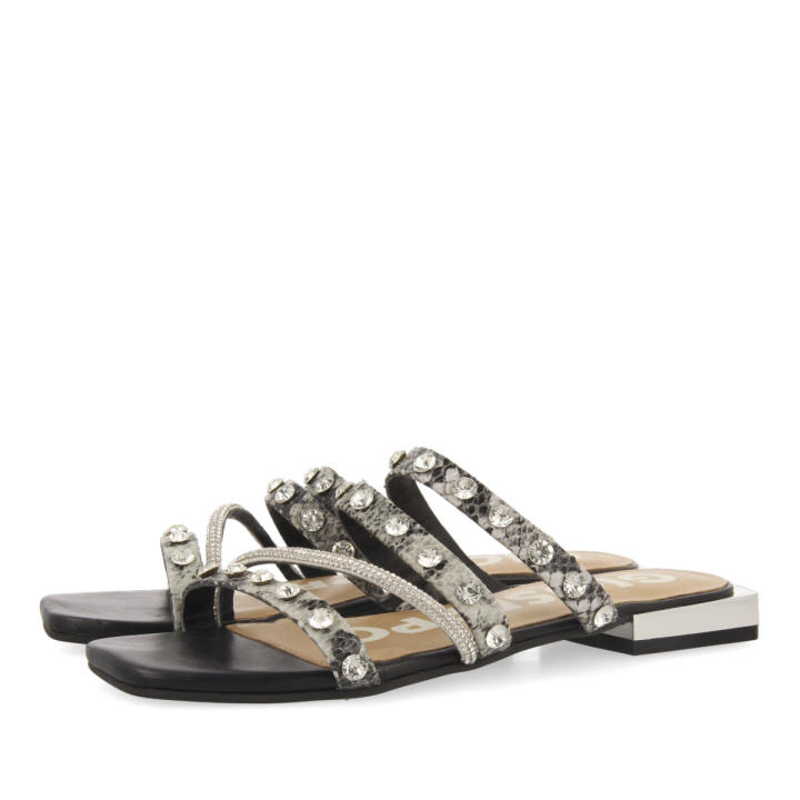 SANDALIAS COLOR NEGRO CON TIRAS PARA MUJER CALUHA | Miravia