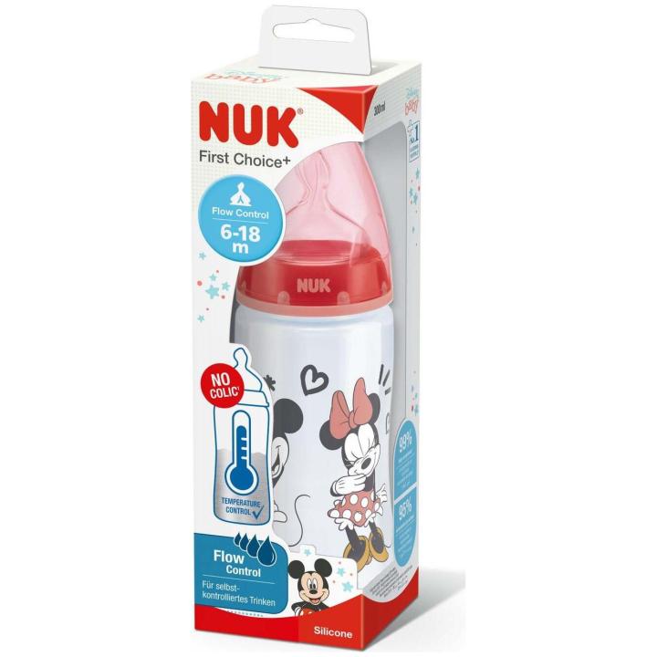 Nuk Biberon Silicona Flow Control Mickey 6-18M Niña 300Ml | Miravia