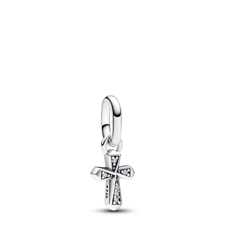 Pandora Charm Mini Colgante en plata de ley Cruz Brillante 793044C01 ...