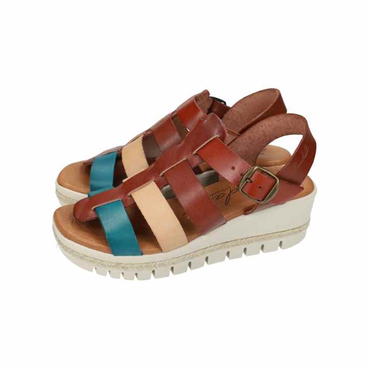 Sandalias marca SANDALI para mujer en color naturale. Sandalias de piel ...