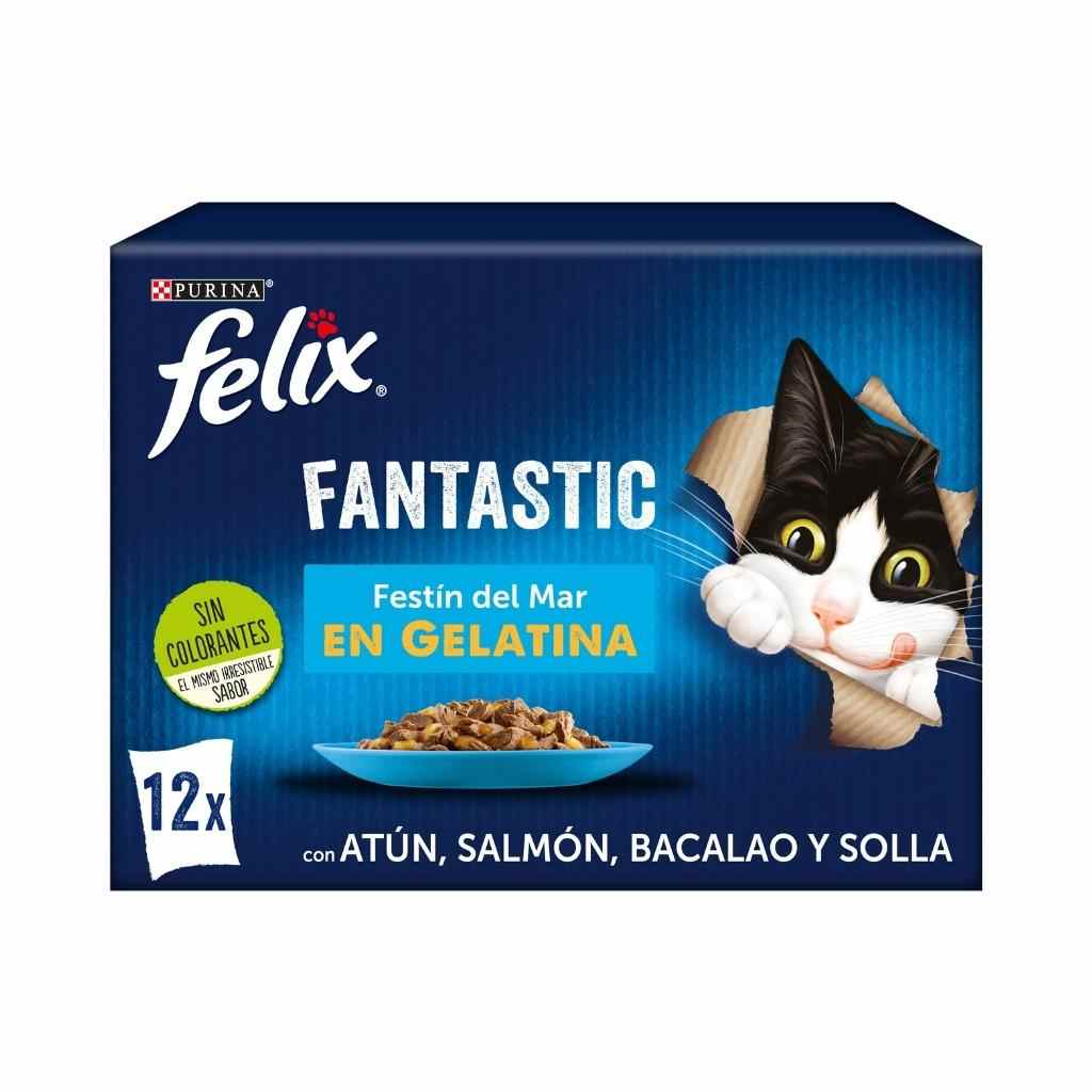 FELIX - Fantastic Gelatina (12x85 gr) - Comida Húmeda Festín del Mar ...