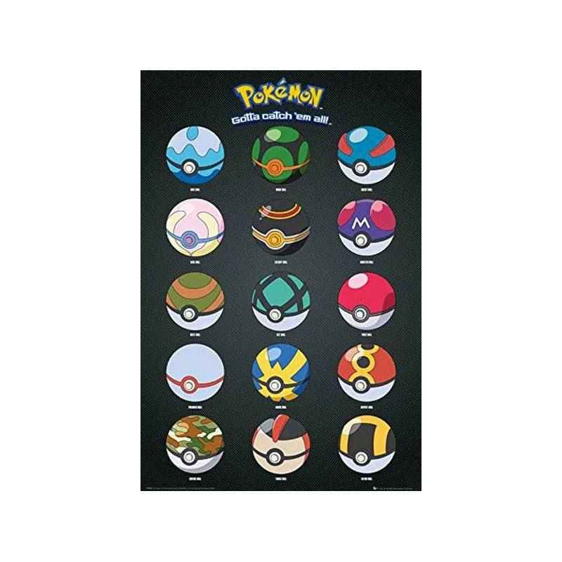 Poster Pokemon - Pokebolas (POSTER 61 x 91,5) | Miravia