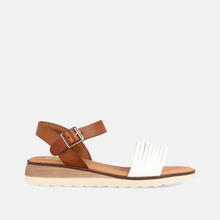 MARILA SHOES SANDALIA PARA MUJER CON CUÑA EN PIEL BERNARDINA BLANCO ...