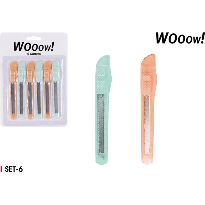 WOOOW! | SET 6 CUTTER COLOR PASTEL - Cutter de Seguridad con Cuchilla ...