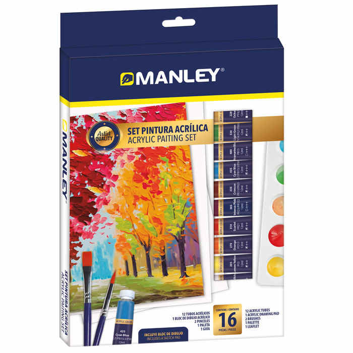 MANLEY SET CREATIVO MANLEY ACRILICO 16 PIEZAS MANLEY 23x3x36 Cms. | Miravia