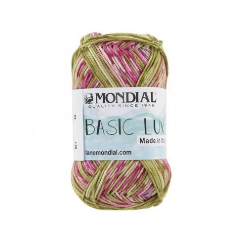 BASIC LUX STAMPE de Mondial, algodón para tejer. Ovillos de 50g y 120m, para tejer con agujas o ...