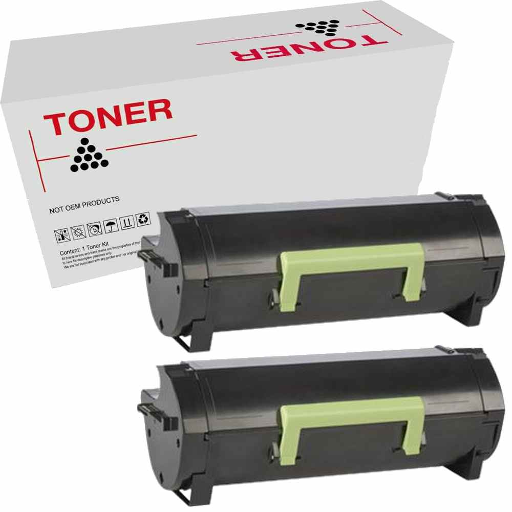 53B2H00 / 53B2000 pack 2 cartuchos de toner compatible con Lexmark ...