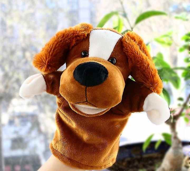 Hairy Ear Dog Plush Toys Animals Hand Finger Story Puppet Kawaii Dolls ...