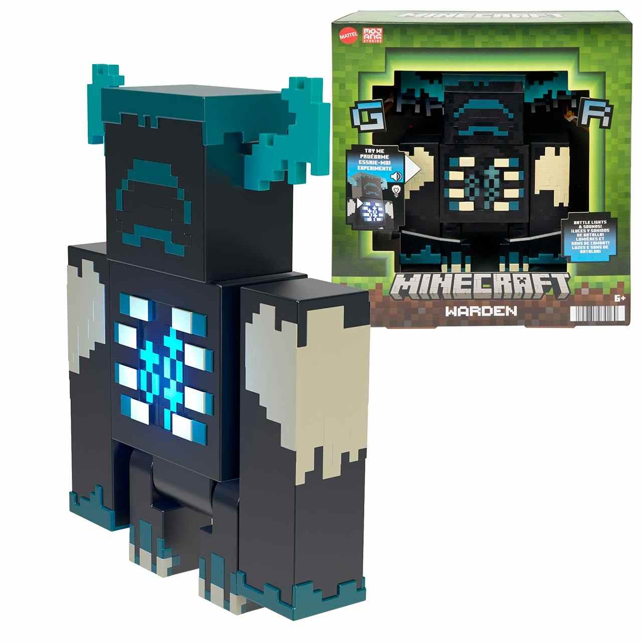 Minecraft Warden Figura de acción deluxe grande con luces y sonidos ...