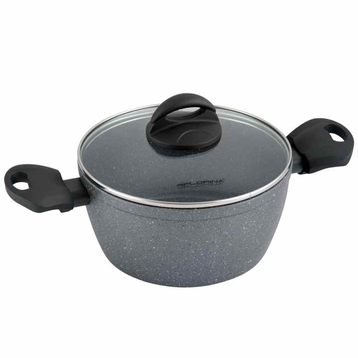 Florina Lava Stone Cazuela Alta Inducción 2,4L Tapa Cristal 20cm ...