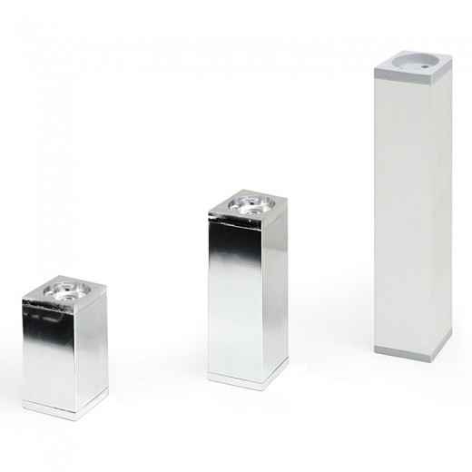 PATA ALUMINIO CROMADO IBERIA 40x40 H80 | Miravia