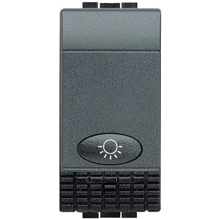 Bticino Pulsador Livinglight Símbolo Lámpara 10A Borne Auto 1 Módulo Antracita L4043N - Diseño ...
