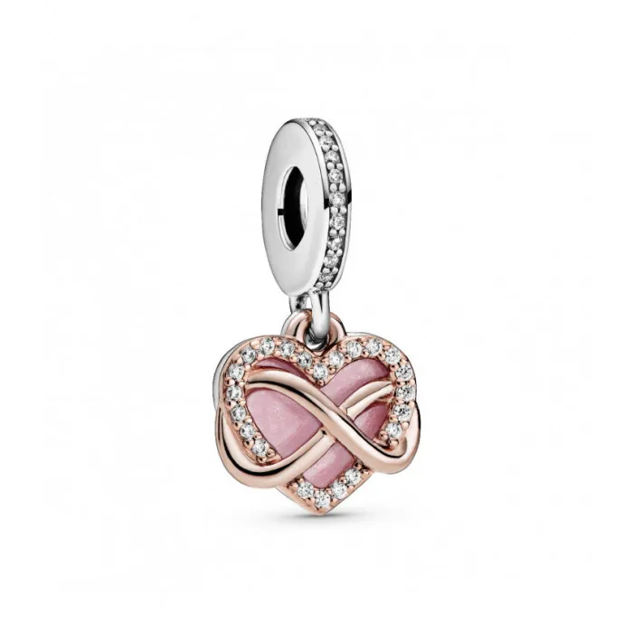 Charm colgante pandora rosé corazón infinito brillante - 788878C01 ...