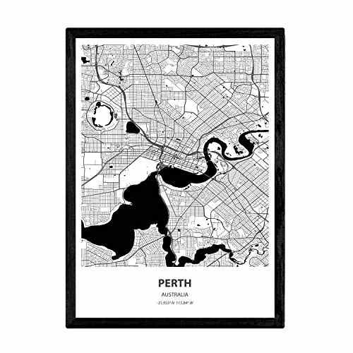 Nacnic Poster Con Mapa De Perth - Australia. Láminas De Ciudades De ...