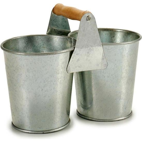 MACETERO METAL DOBLE CON ASA 20X14 | Miravia