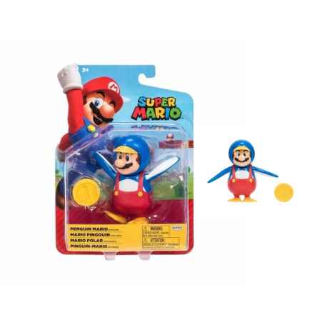 Figura articulada Nintendo Super Mario - Mario Polar con moneda 10cm ...