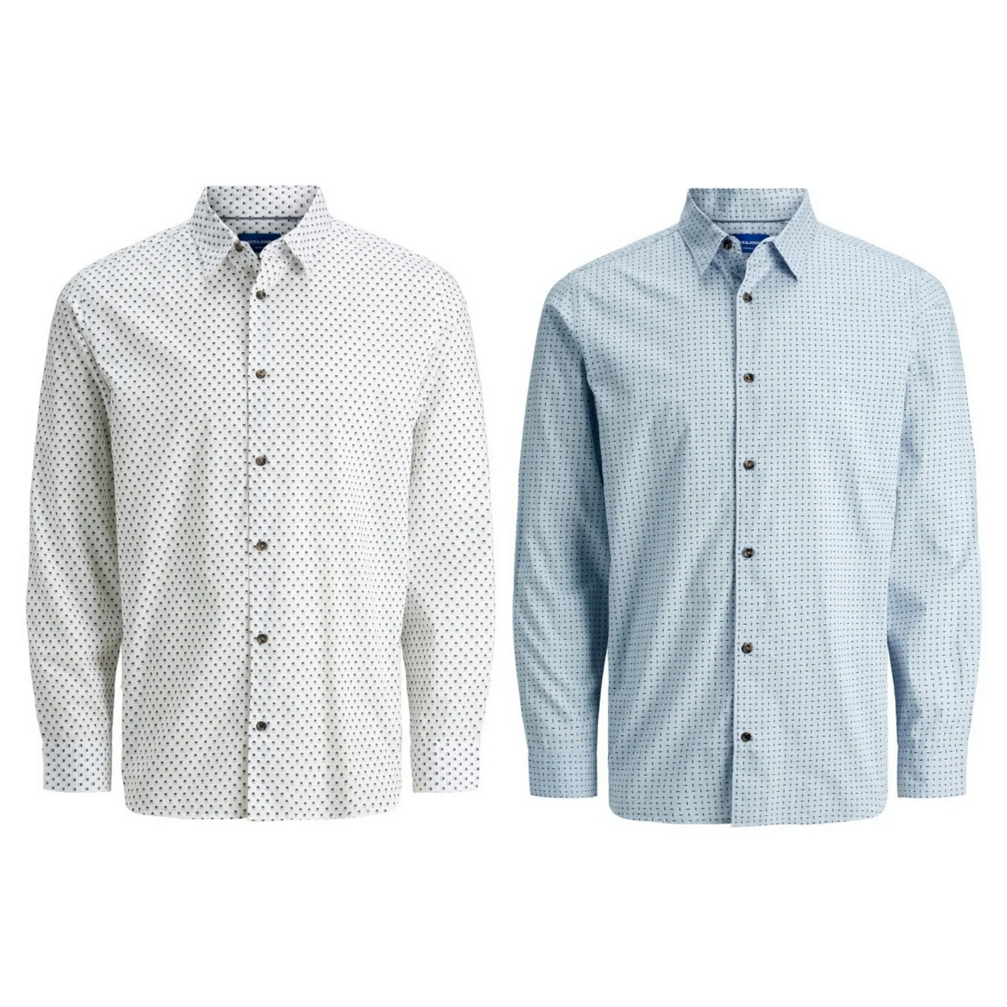 JACK&JONES Hombre Camisa Larga Corta Vestir Casual estampados slim fit ...