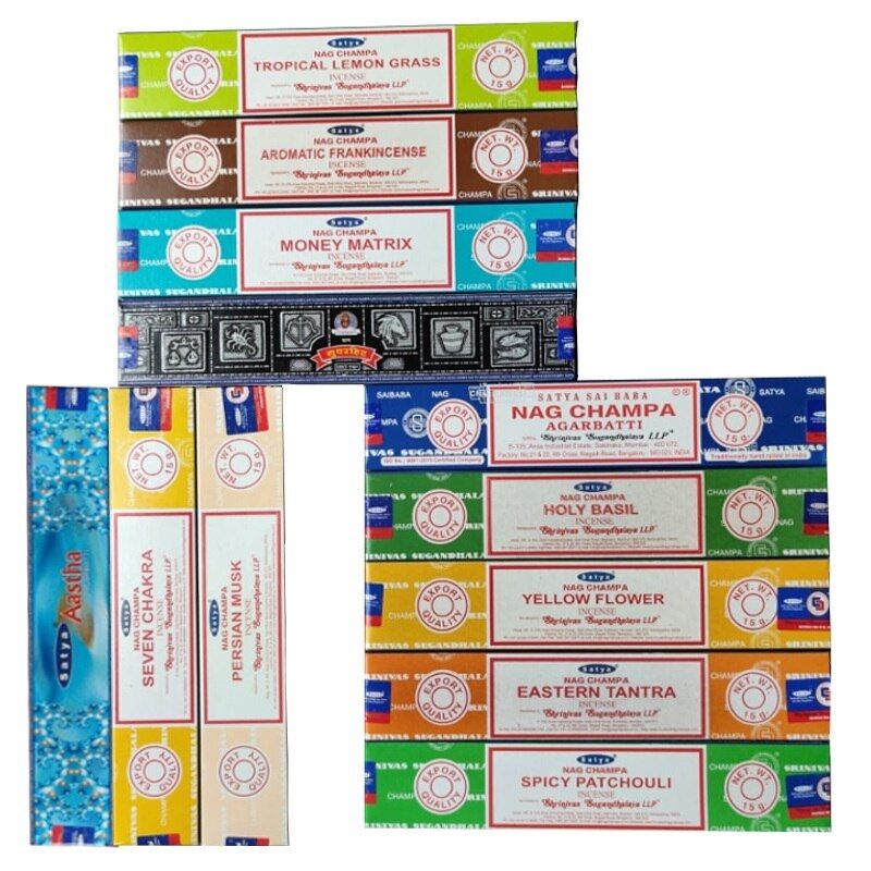 Lote Incienso Satya 12 Paquetes x 12 Gramos Nag Champa | Goloka ...