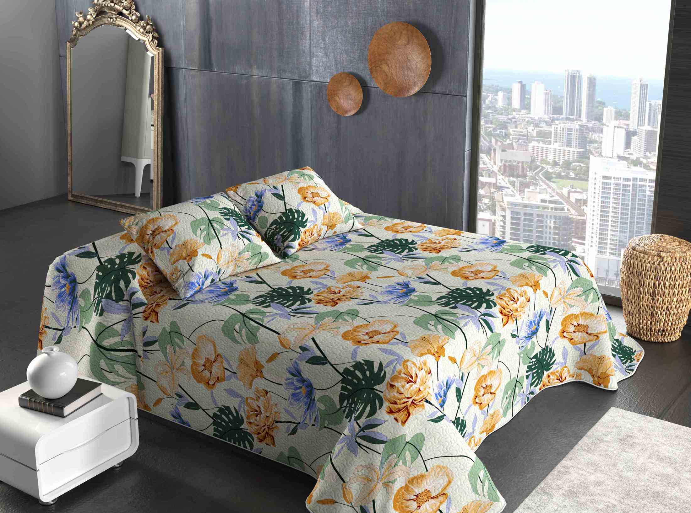 Boheme - Colcha Estampada Reversible Flora Multicolor | Miravia