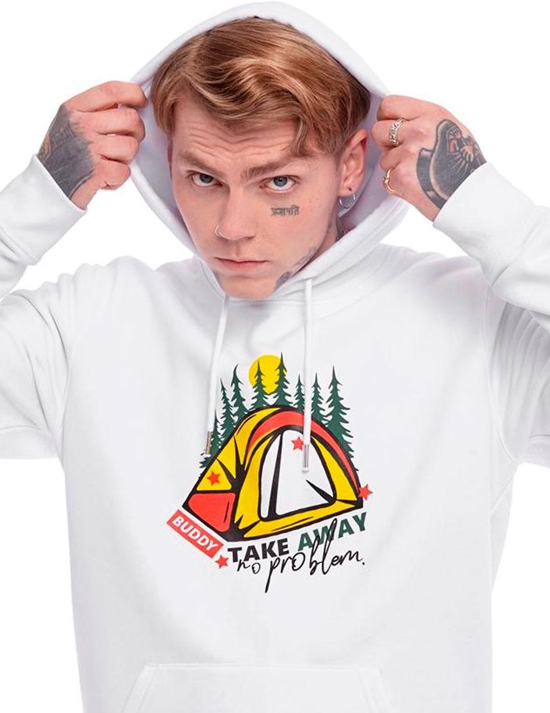 Sudadera Buddy Hut blanca para hombre | Miravia