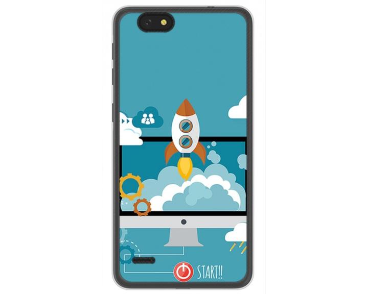 Tumundosmartphone Funda Gel TPU Zte Blade A330 Diseño Cohete | Miravia