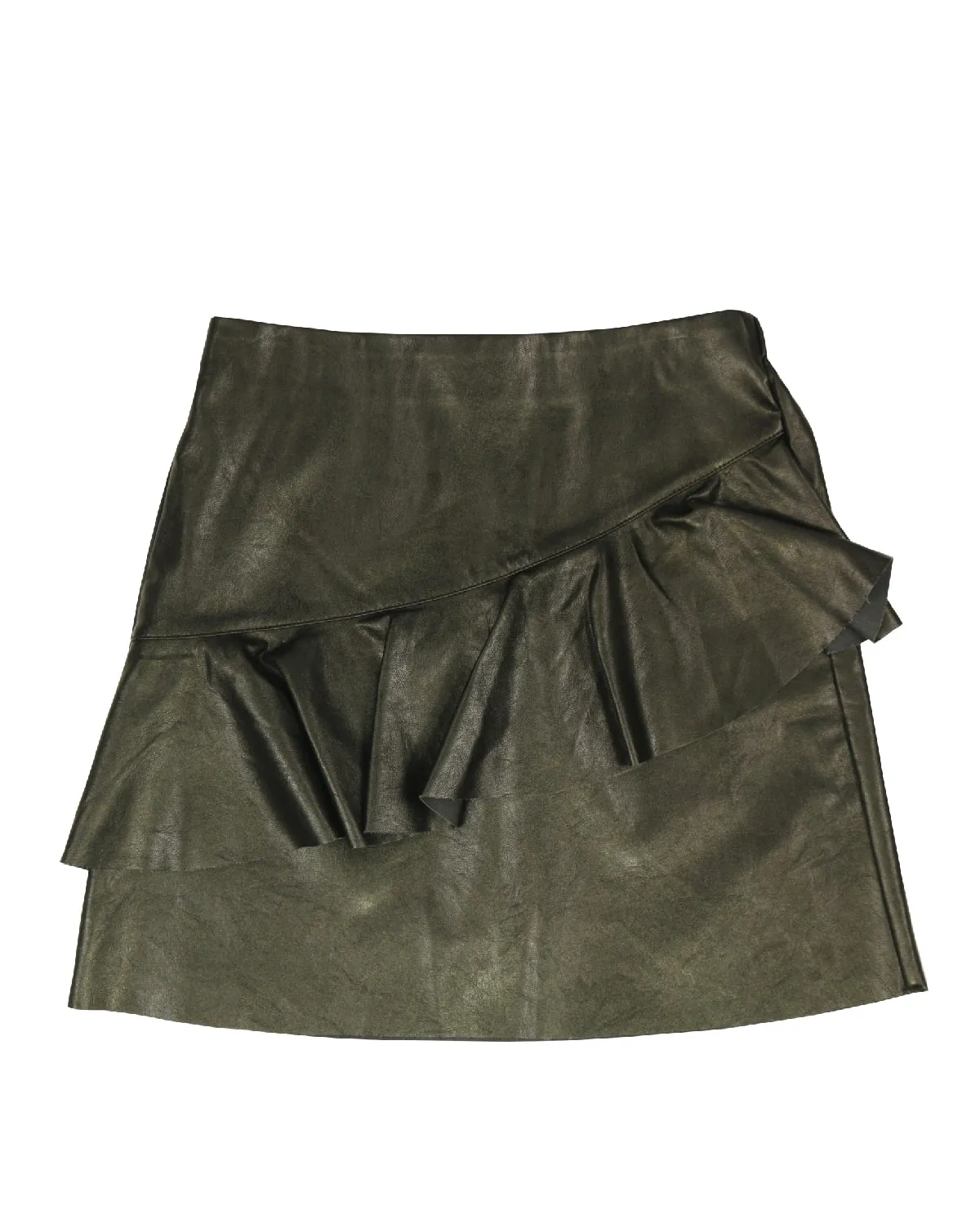 Petit Alo - Falda Volante Negra Polipiel Minifalda Niña | Miravia