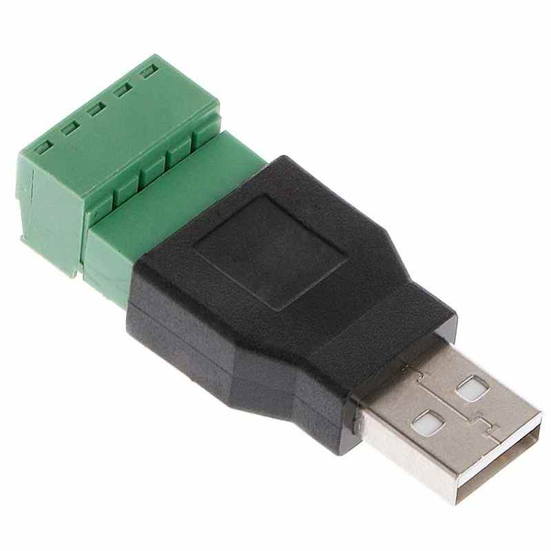 Conector USB macho terminal de tornillo 5 pin Negro | Miravia