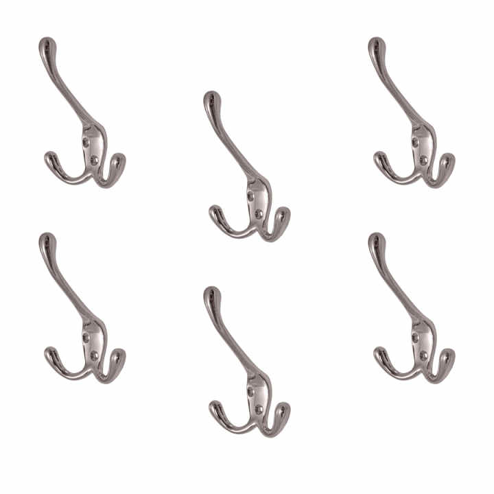 6 Un. Gancho Pared triple Gancho cromado 100x57x19mm | Miravia