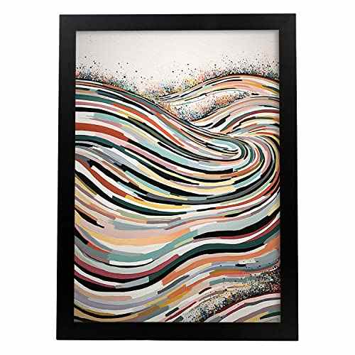 Nacnic Póster De Pintura Abstracta Con Líneas Curvas De Wu Guanzho ...