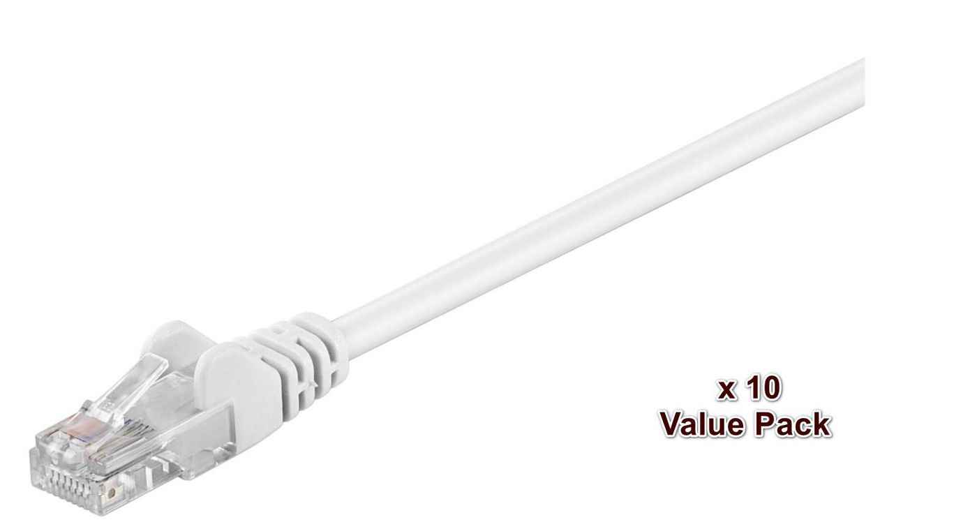 U/utp cat5e 2m white 10 pack | Miravia