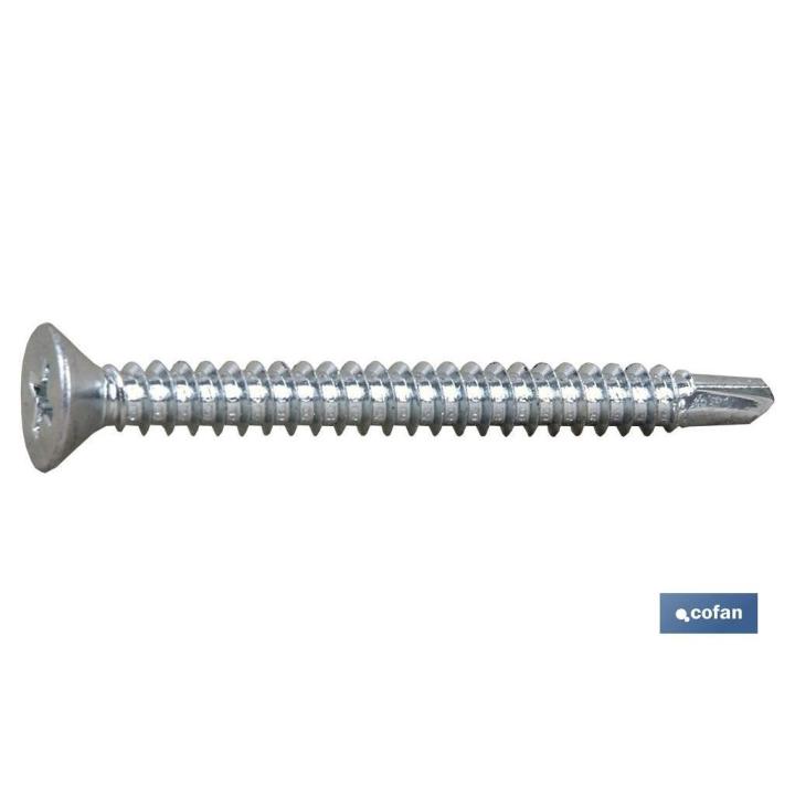Tornillo autotaladrante DIN-7504-P zincado cabeza avellanada mortaja phillips. Medidas desde 3,5 ...
