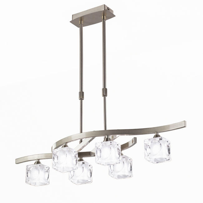 Lámpara 6l níquel CUADRAX CRISTAL | Miravia