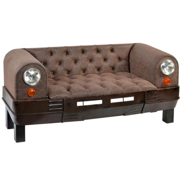 DKD Home Decor-Sofá DKD Home Decor Marrón Metal Coche Moderno Loft 160 ...