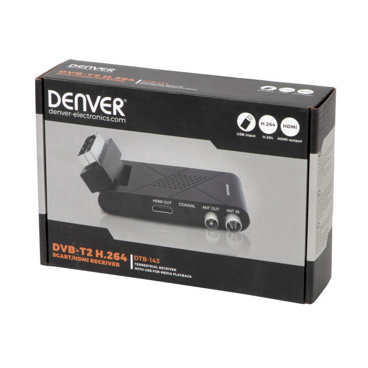 Sintonizador TDT para televisión, TDT2, Denver TDT DTB143 SCART, Único ...