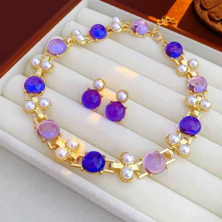 Conjunto de joyas de perlas de imitación para mujer, pendientes ...