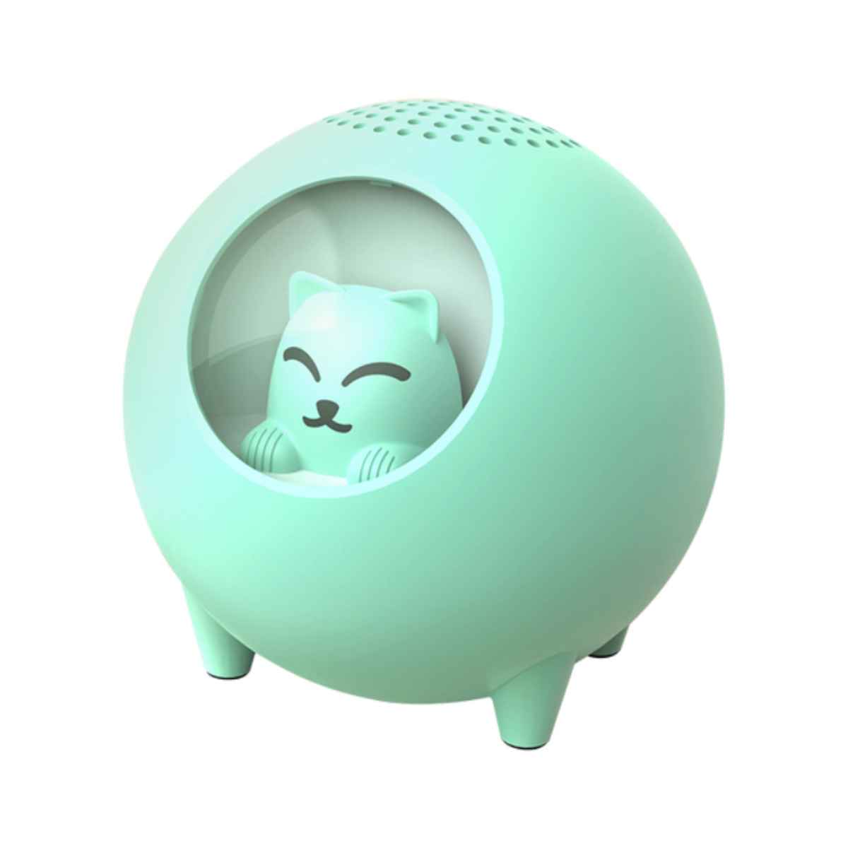 Altavoz Bluetooth Inalámbrico Planeta Gato Con Luces -verde | Miravia